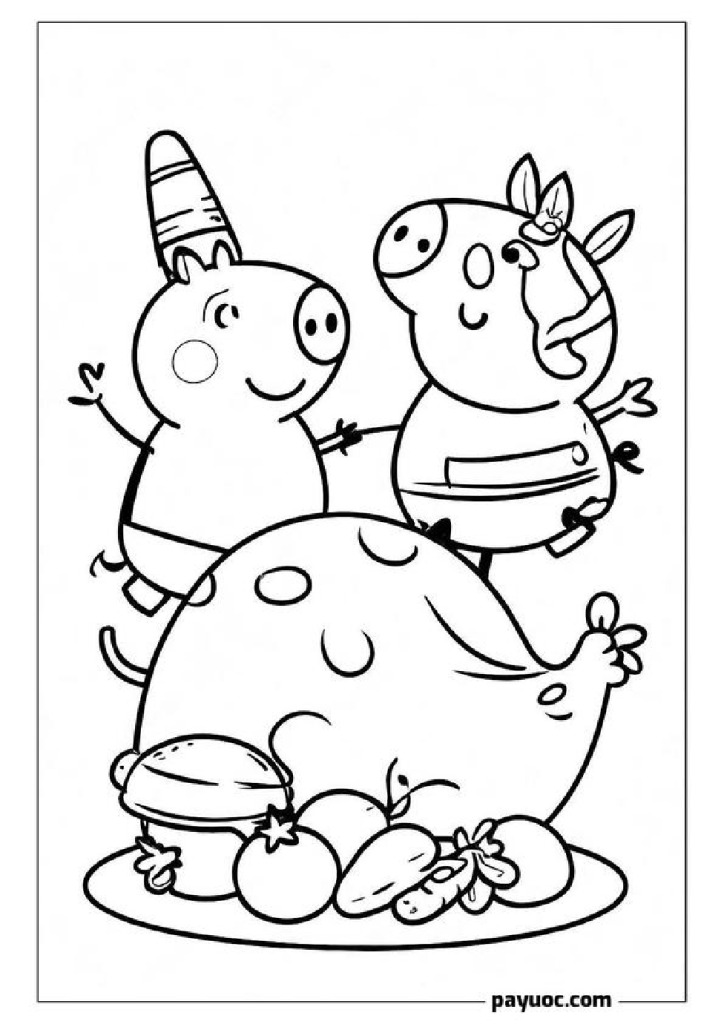 20+ Peppa Pig Thanksgiving Coloring Pages (FREE PDFs)