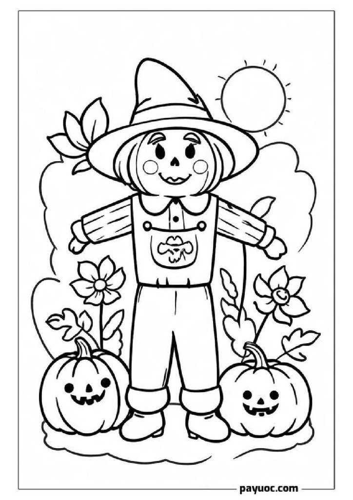 25+ Thanksgiving Scarecrow Coloring Pages (FREE PDFs)