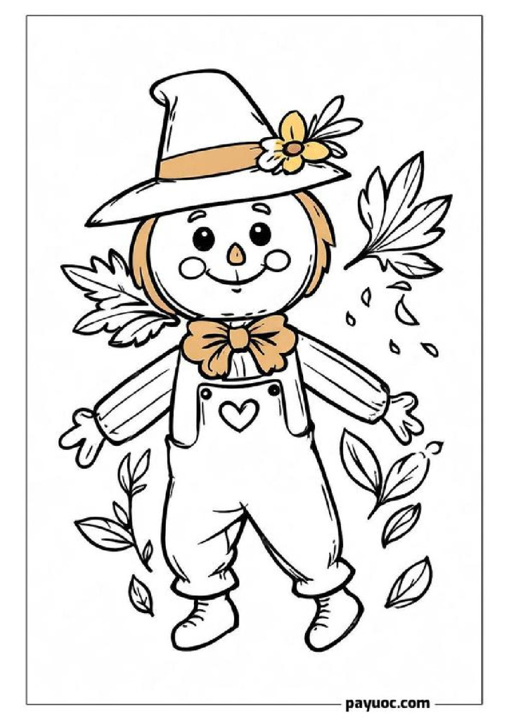 25+ Thanksgiving Scarecrow Coloring Pages (FREE PDFs)
