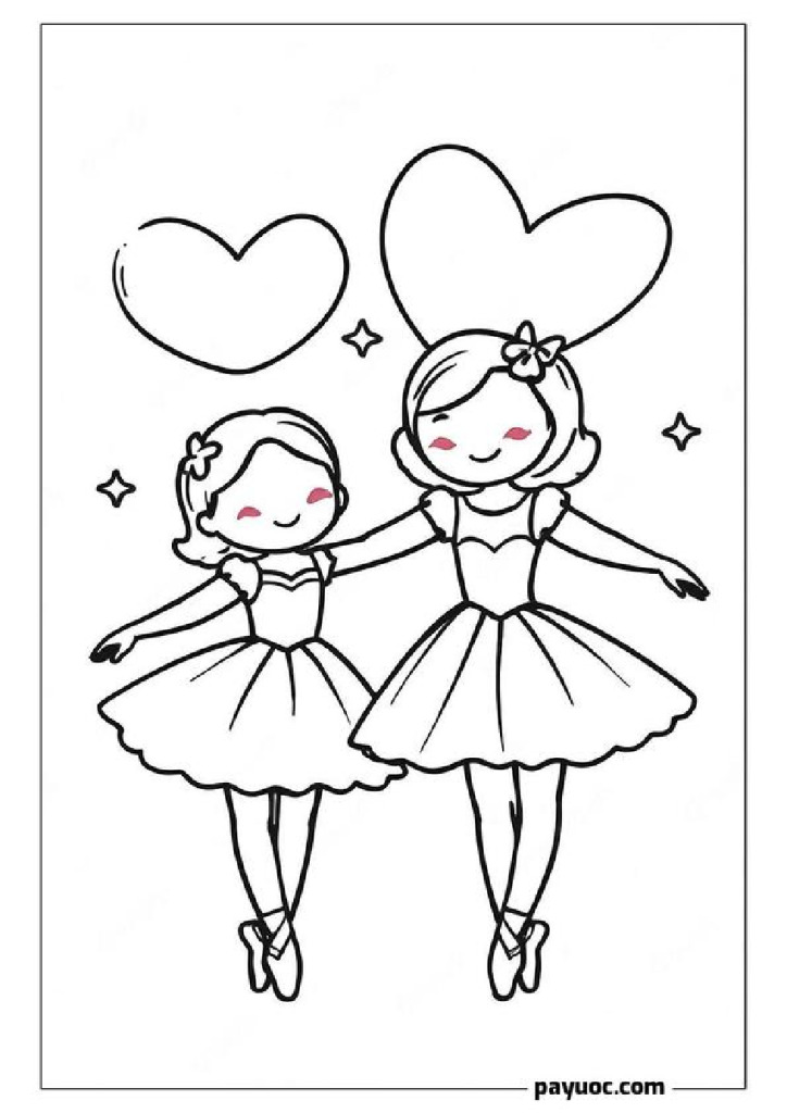25+ Cute Valentines Ballet Coloring Pages (FREE PDFs)