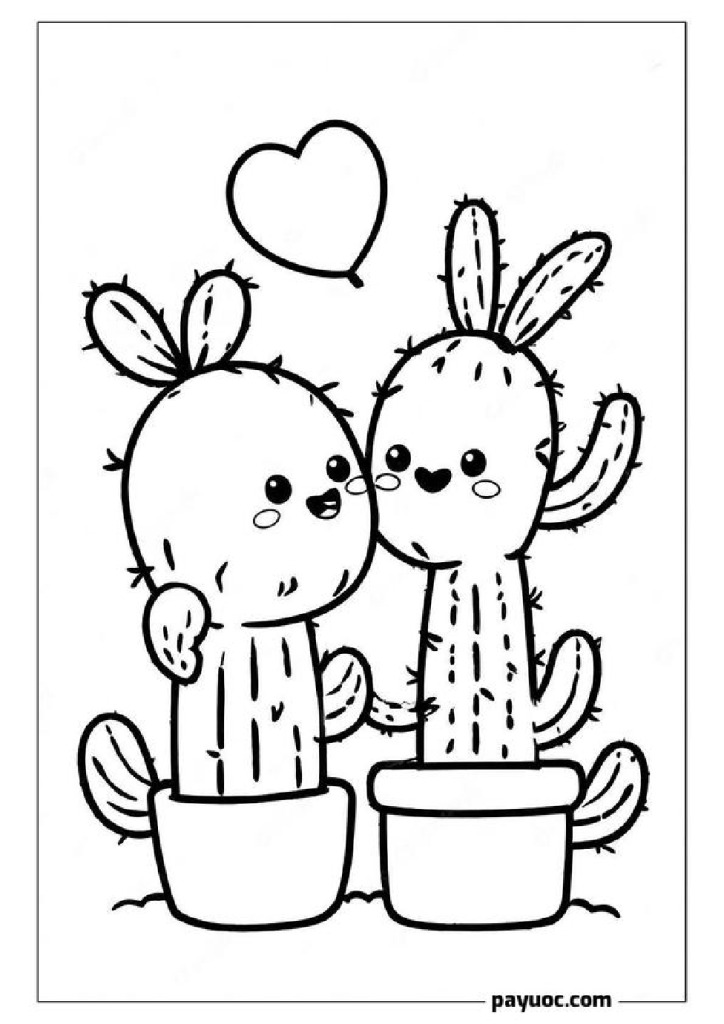 30+ Cactus Valentine Coloring Pages (FREE PDFs)