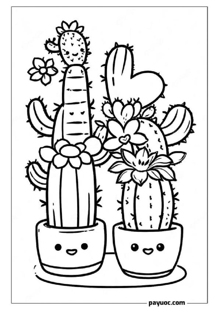 30+ Cactus Valentine Coloring Pages (FREE PDFs)