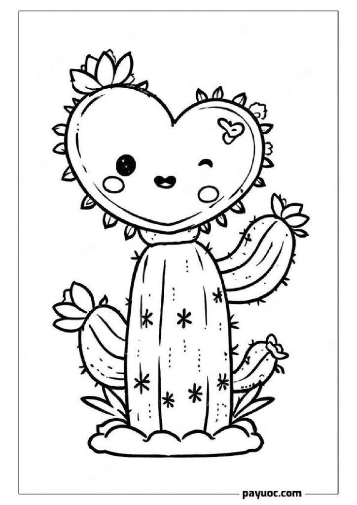 30+ Cactus Valentine Coloring Pages (FREE PDFs)