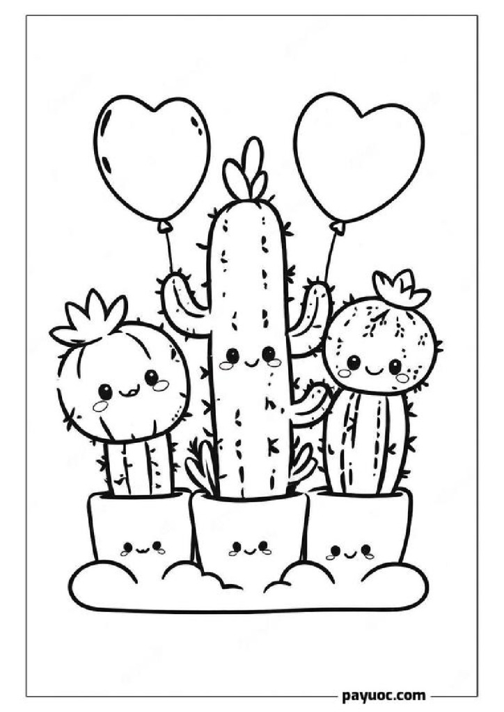 30+ Cactus Valentine Coloring Pages (FREE PDFs)