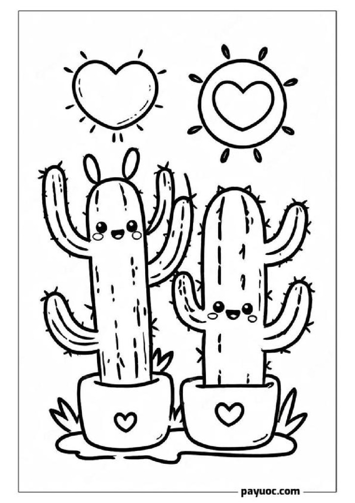 30+ Cactus Valentine Coloring Pages (FREE PDFs)