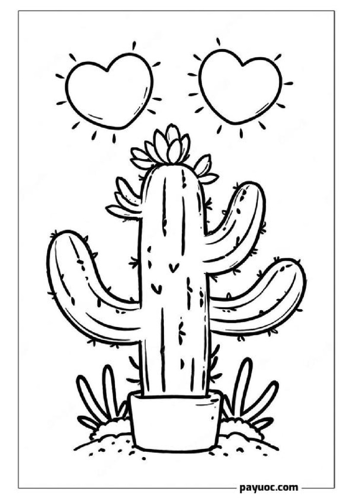 30+ Cactus Valentine Coloring Pages (FREE PDFs)