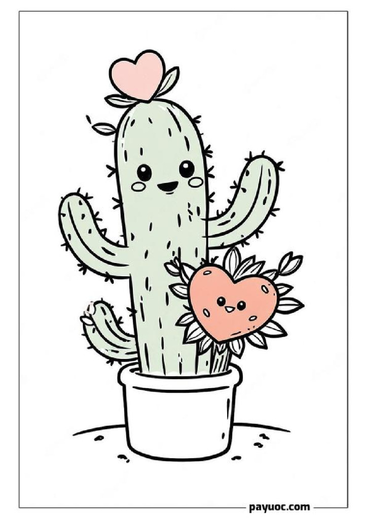 30+ Cactus Valentine Coloring Pages (FREE PDFs)