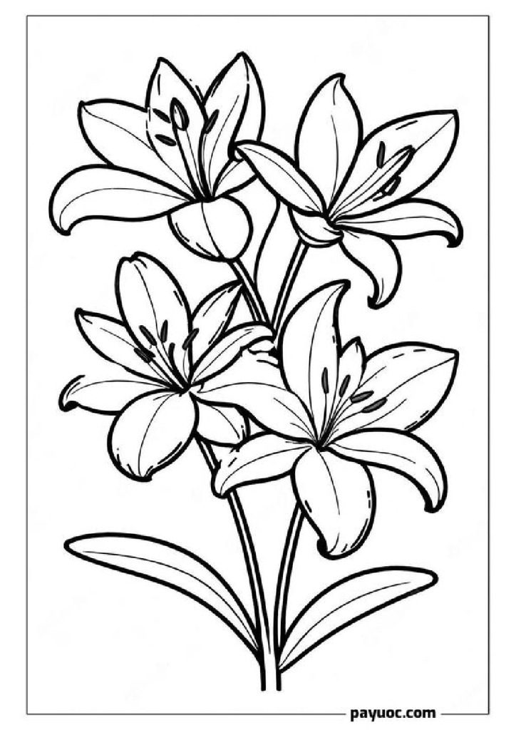 40+ Lilies Coloring Pages for Kids (FREE PDFs)
