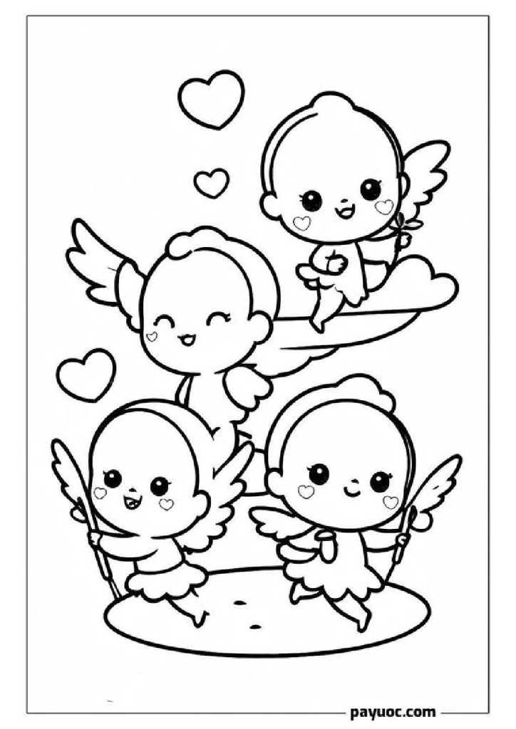 30+ Cupid Valentines Day Coloring Pages (FREE PDFs)