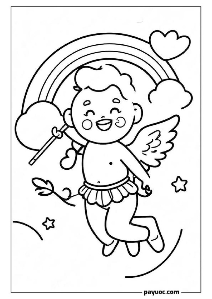30+ Cupid Valentines Day Coloring Pages (FREE PDFs)