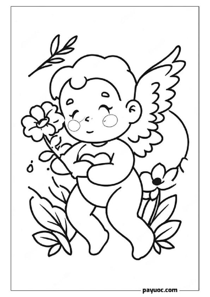 30+ Cupid Valentines Day Coloring Pages (FREE PDFs)
