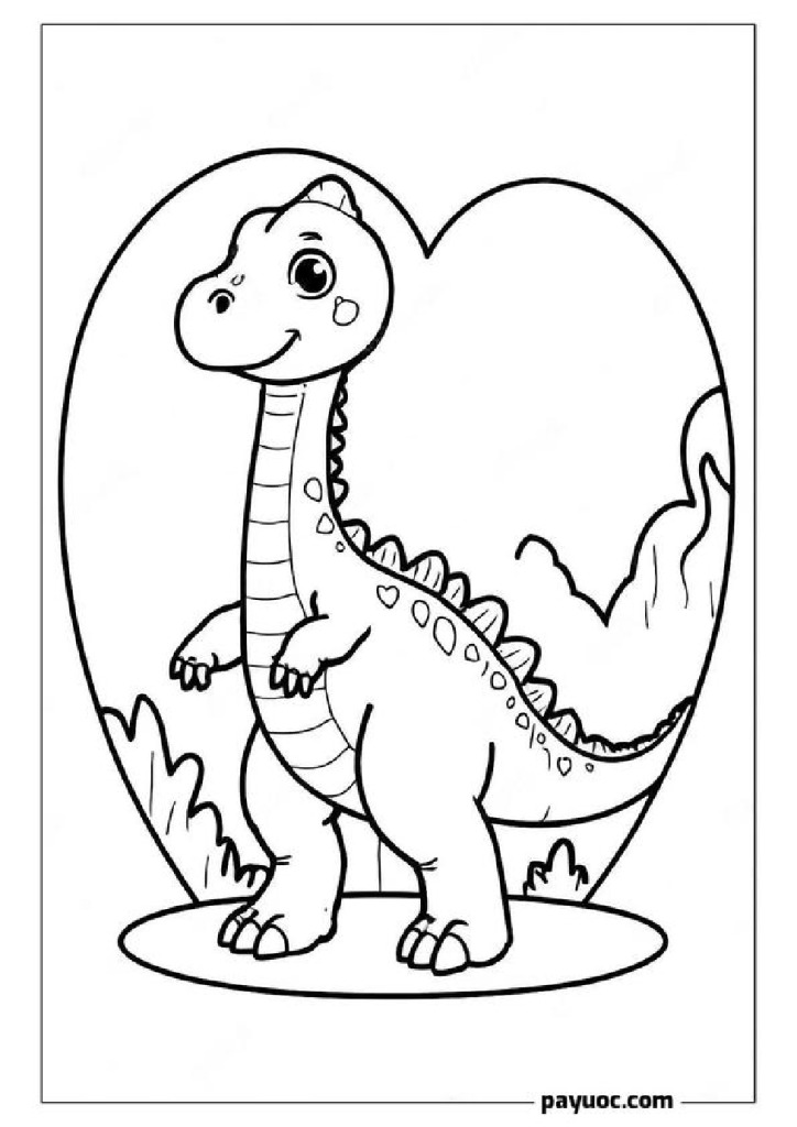 20+ Printable Dinosaur Valentine's Day Coloring Pages (FREE PDFs)