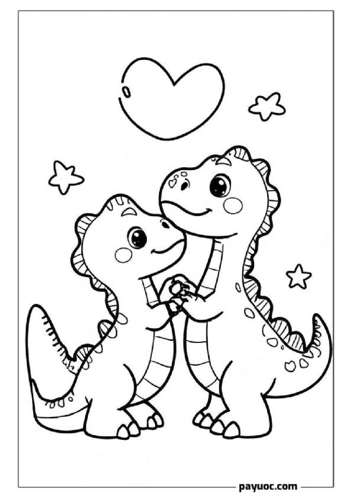 20+ Printable Dinosaur Valentine's Day Coloring Pages (FREE PDFs)