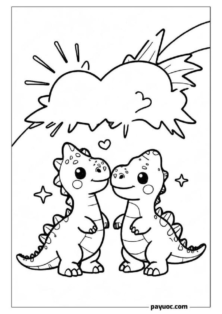 20+ Printable Dinosaur Valentine's Day Coloring Pages (FREE PDFs)