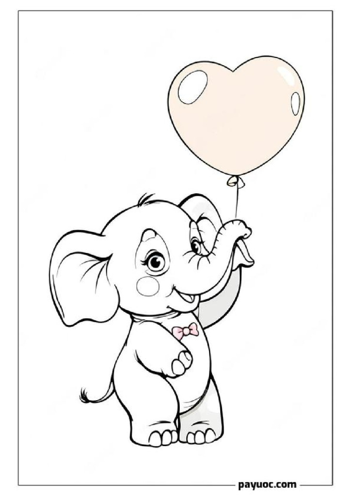 35+ Elephant Valentine Coloring Pages (FREE PDFs)