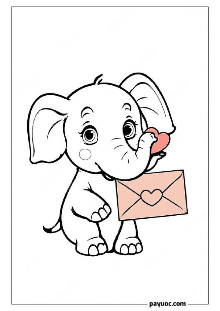 35+ Elephant Valentine Coloring Pages (FREE PDFs)