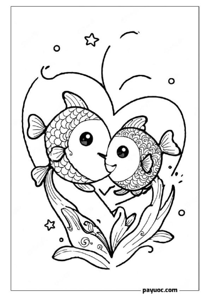 40+ Free Valentine Fish Coloring Pages (FREE PDFs)