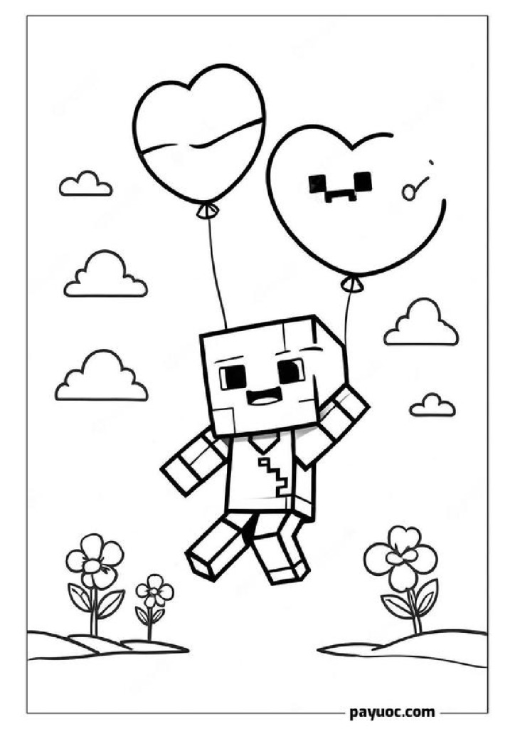 45+ Printable Minecraft Valentine Coloring Sheets (FREE PDFs)