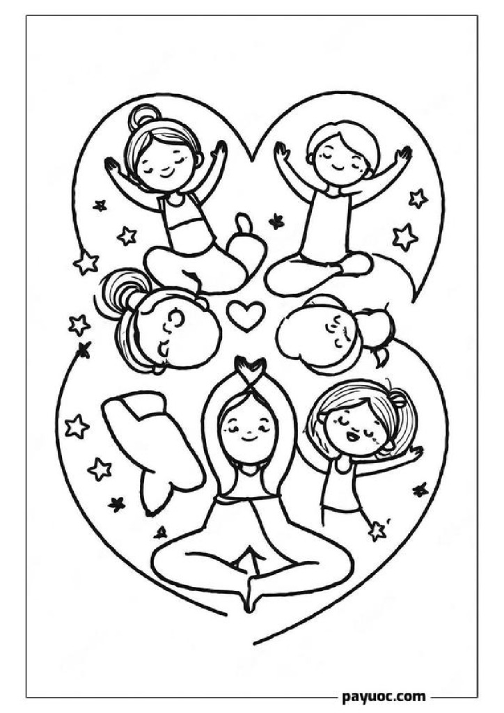 35+ Yoga Valentine's Day Coloring Pages (FREE PDFs)