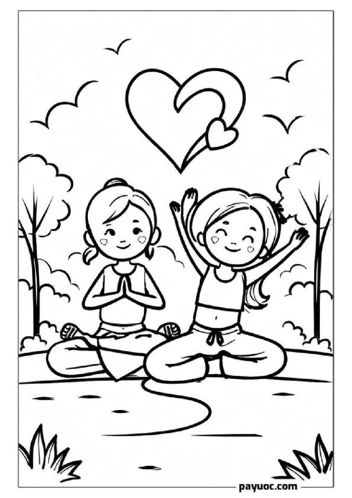 35+ Yoga Valentine's Day Coloring Pages (FREE PDFs)