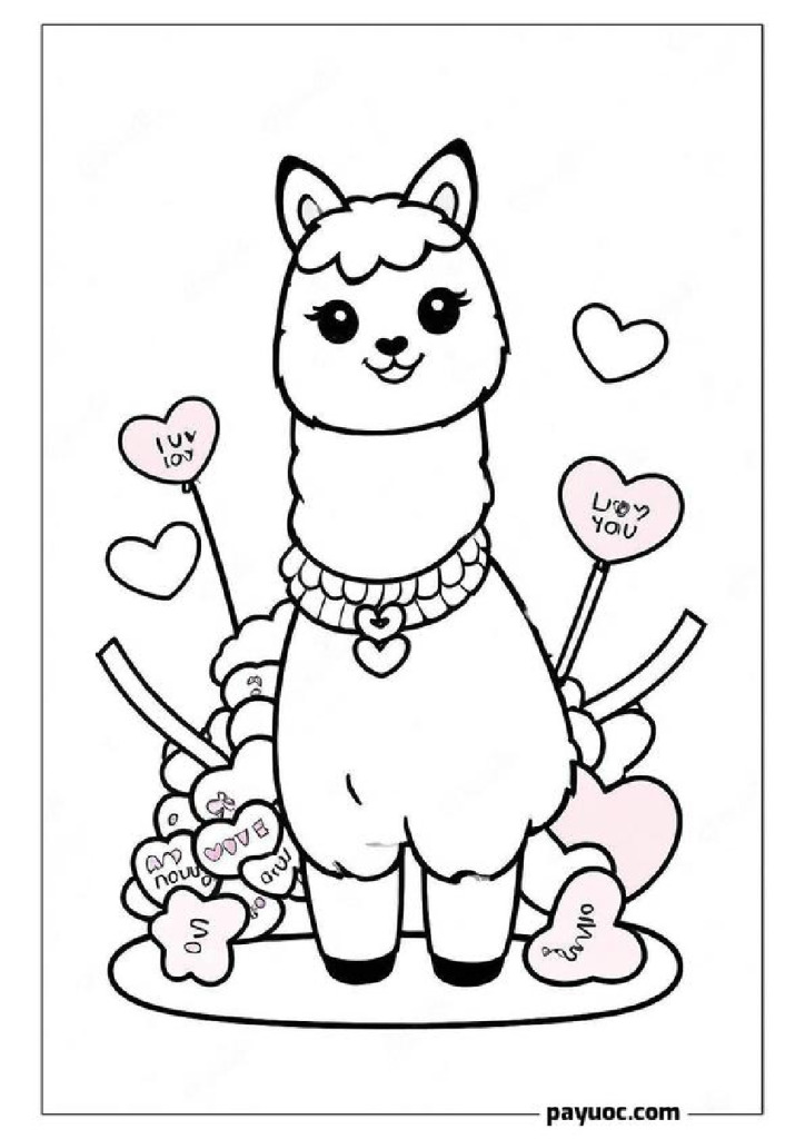 35+ Llama Valentine's Day Coloring Pages (FREE PDFs)