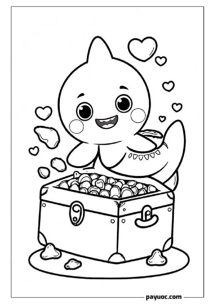 20+ Baby Shark Valentine Coloring Pages (FREE PDFs)