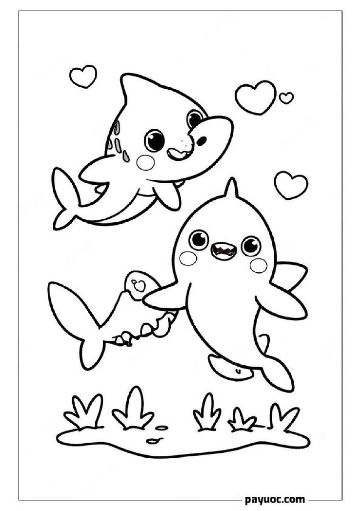 20+ Baby Shark Valentine Coloring Pages (FREE PDFs)