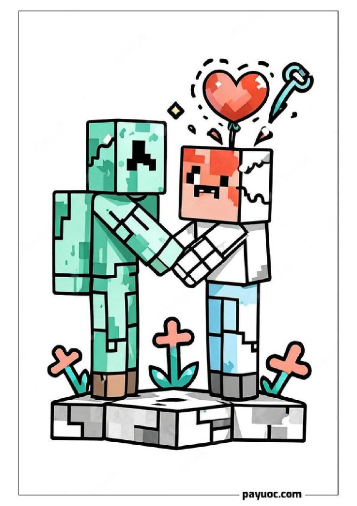 45+ Printable Minecraft Valentine Coloring Sheets (FREE PDFs)