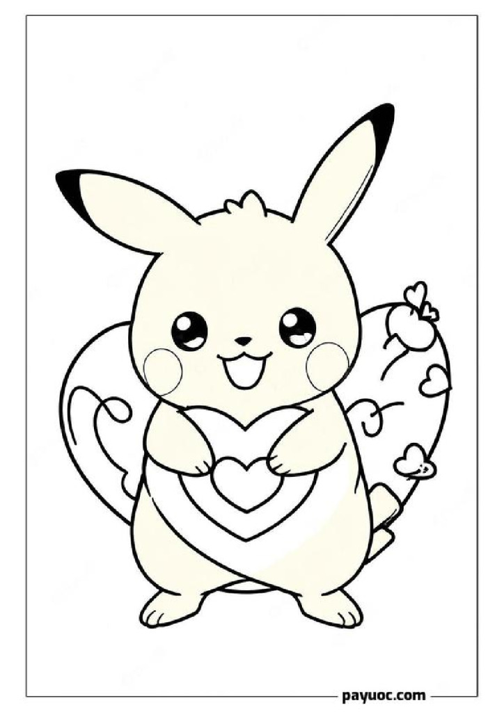 30+ Pikachu Valentine Coloring Page (FREE PDFs)