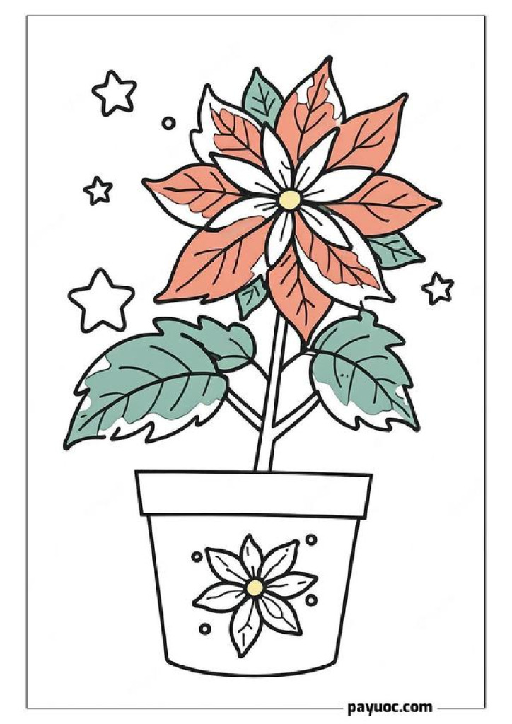 40+ Poinsettia Flower Coloring Pages (FREE PDFs)