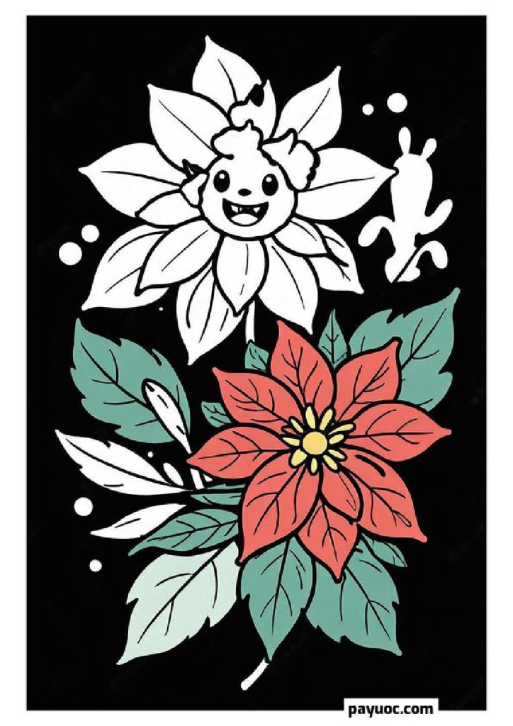 40+ Poinsettia Flower Coloring Pages (FREE PDFs)