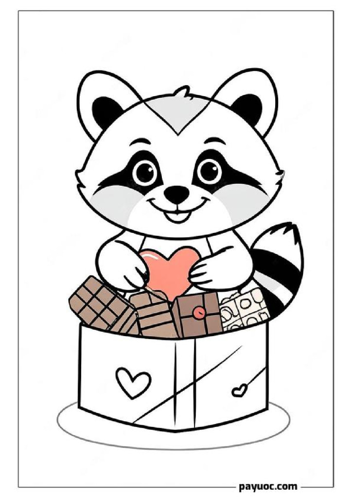 40+ Raccoon Valentine Coloring Pages (FREE PDFs)