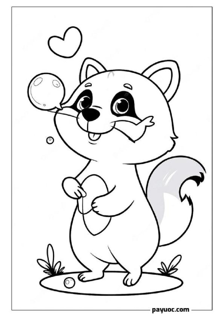 40+ Raccoon Valentine Coloring Pages (FREE PDFs)