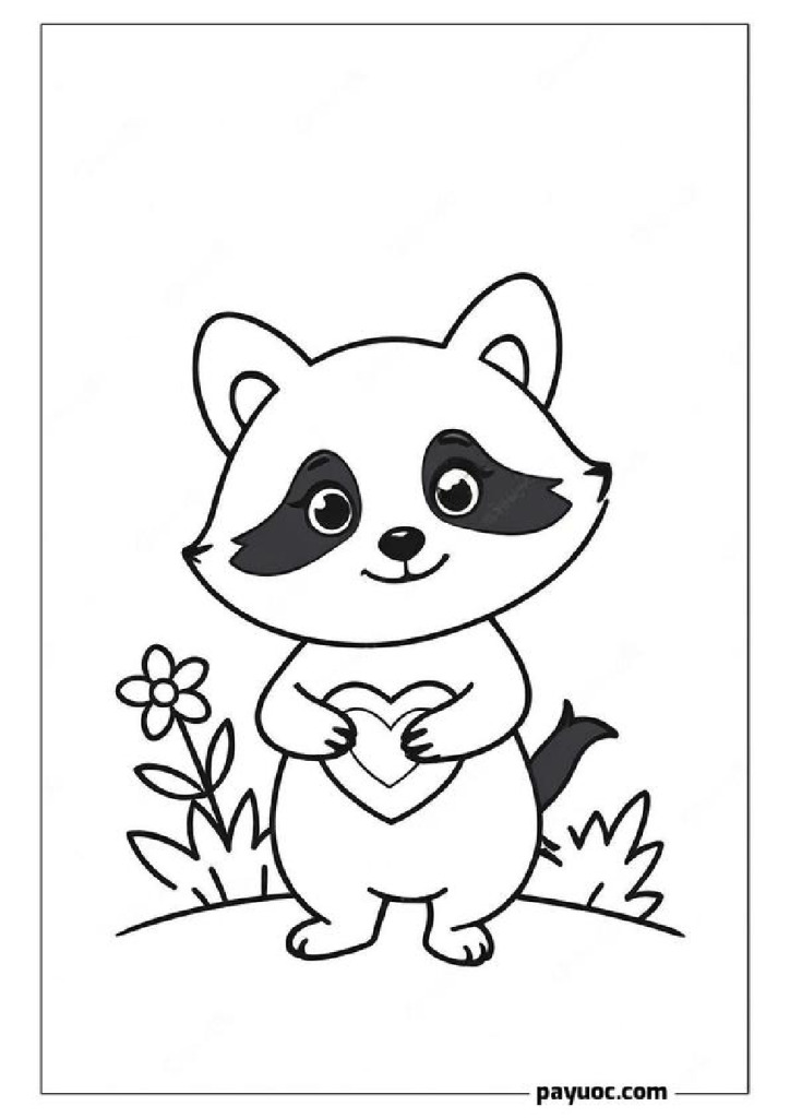 40+ Raccoon Valentine Coloring Pages (FREE PDFs)