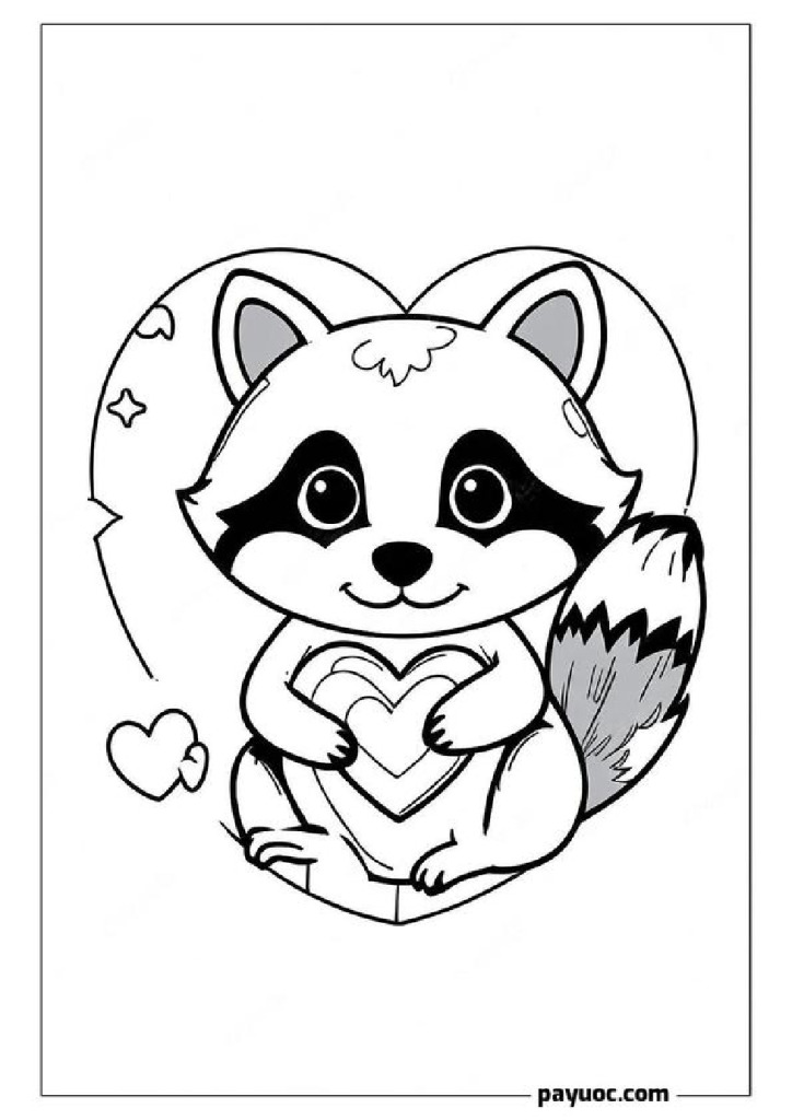 40+ Raccoon Valentine Coloring Pages (FREE PDFs)