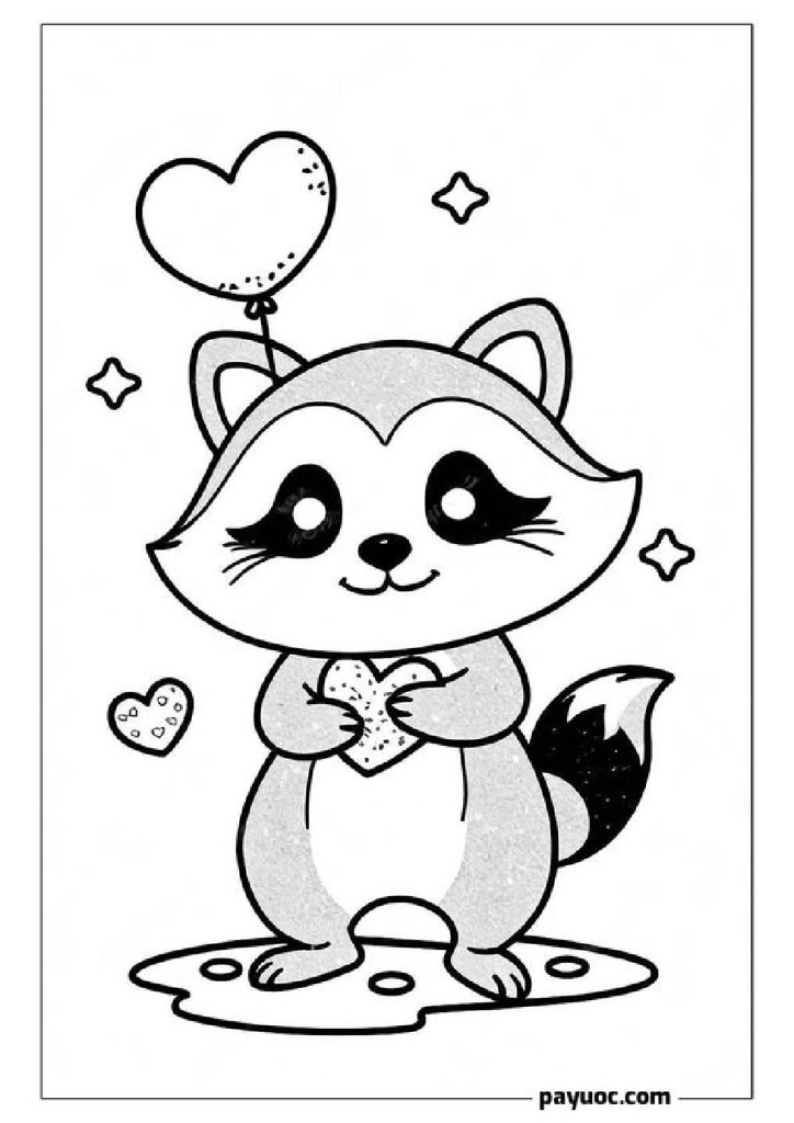 40+ Raccoon Valentine Coloring Pages (FREE PDFs)