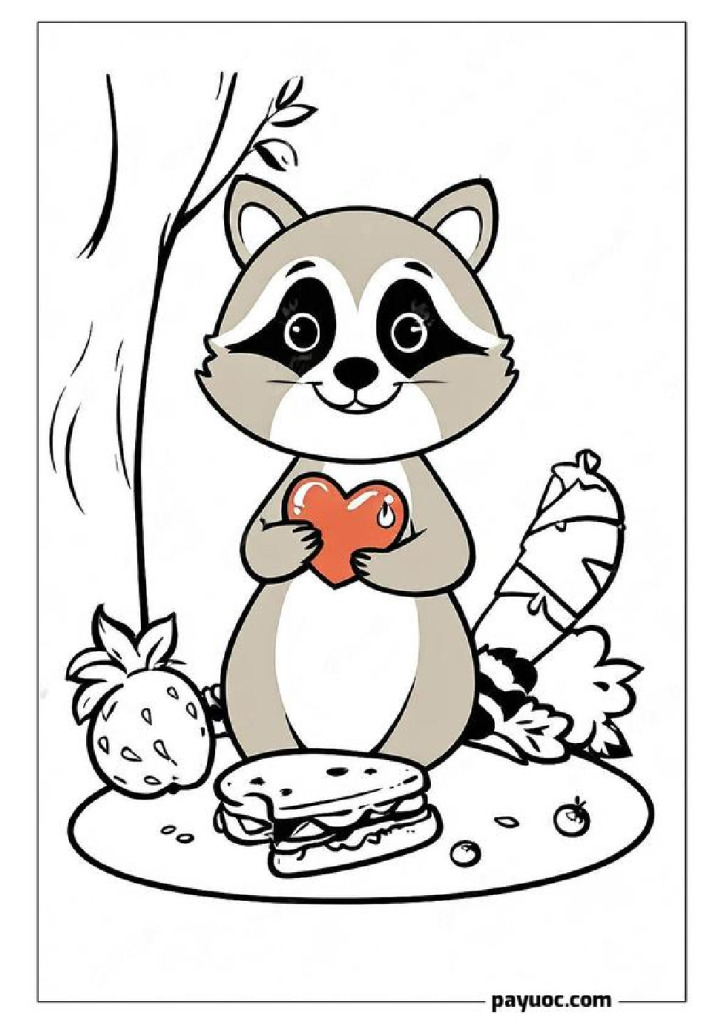 40+ Raccoon Valentine Coloring Pages (FREE PDFs)