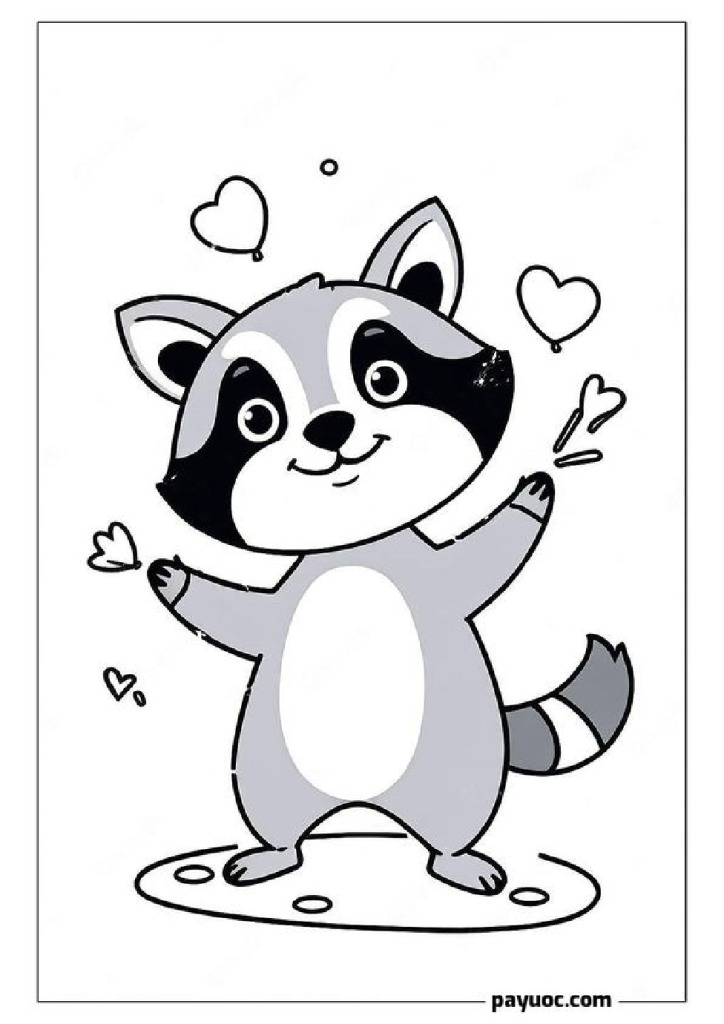 40+ Raccoon Valentine Coloring Pages (FREE PDFs)