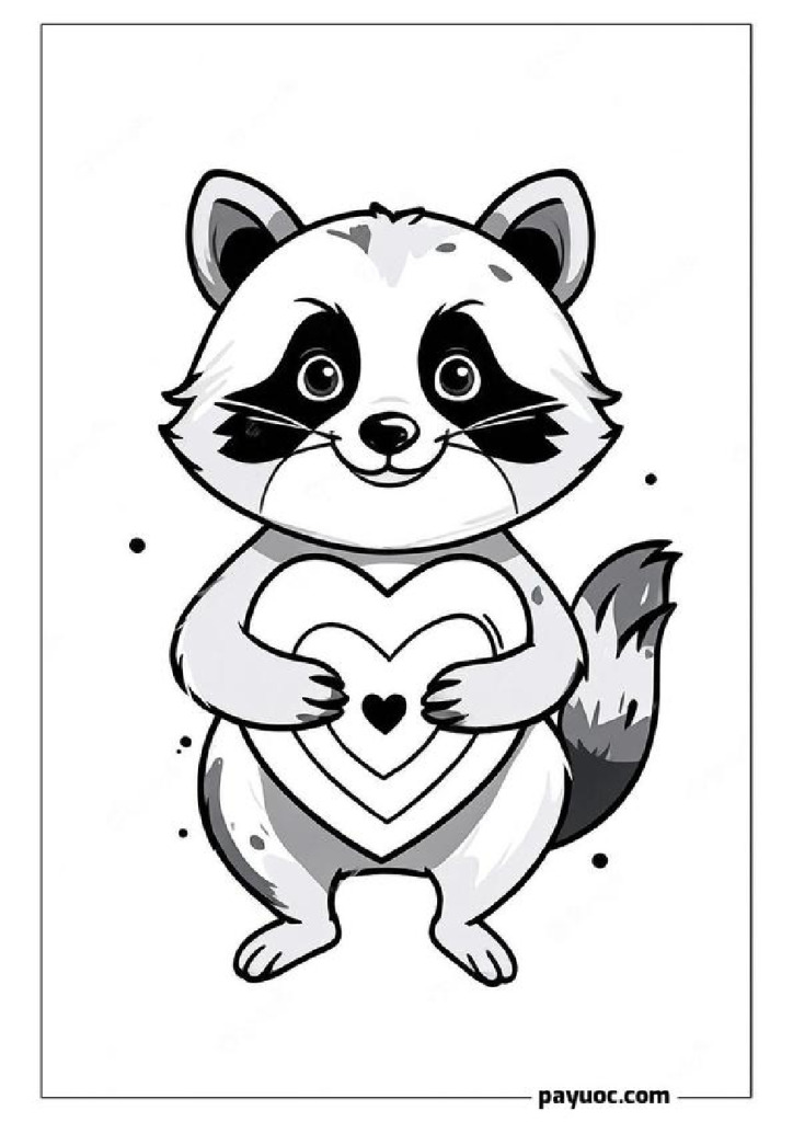 40+ Raccoon Valentine Coloring Pages (FREE PDFs)