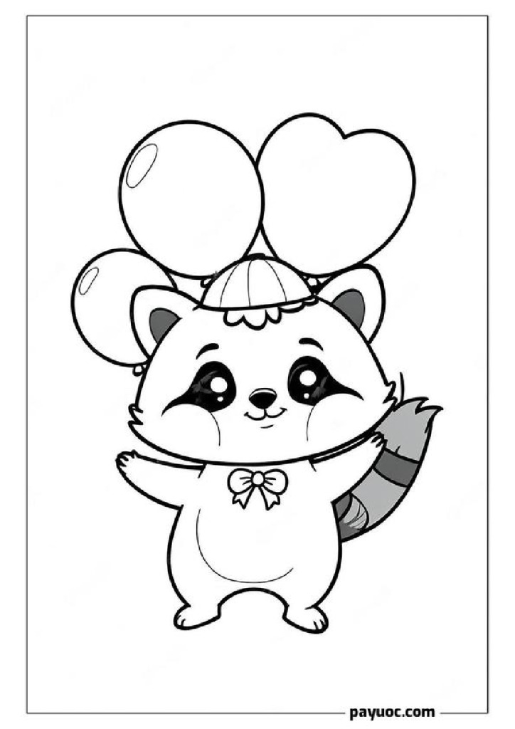 40+ Raccoon Valentine Coloring Pages (FREE PDFs)