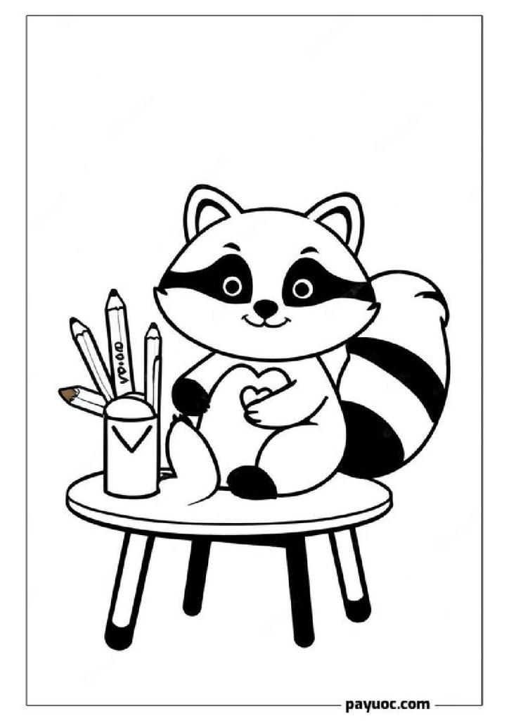 40+ Raccoon Valentine Coloring Pages (FREE PDFs)