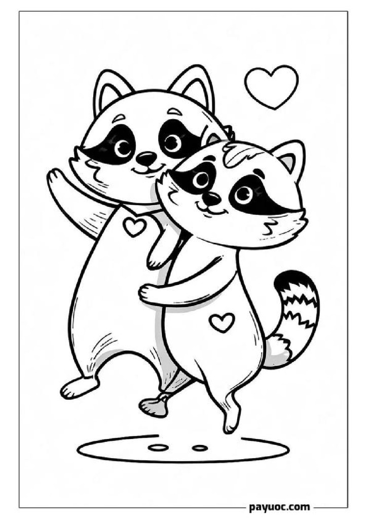 40+ Raccoon Valentine Coloring Pages (FREE PDFs)