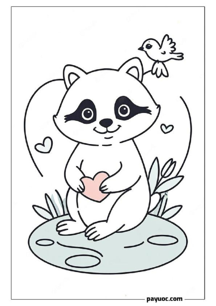 40+ Raccoon Valentine Coloring Pages (FREE PDFs)