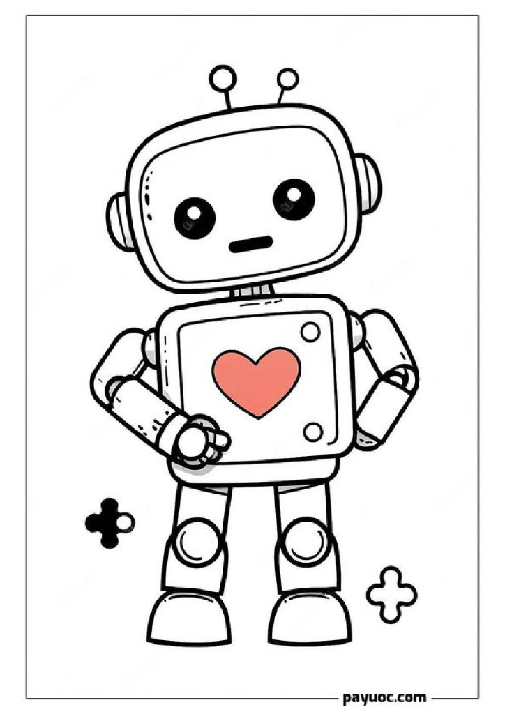35+ Valentine Robot Coloring Pages (FREE PDFs)
