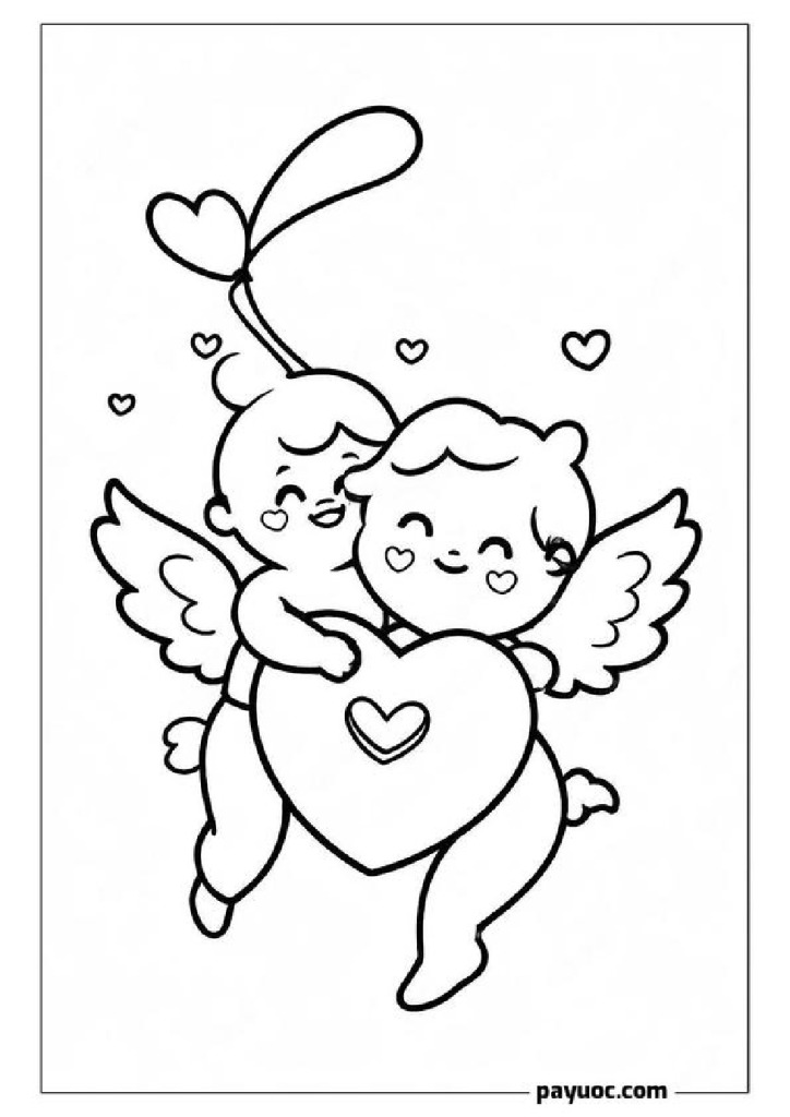 30+ Cupid Valentines Day Coloring Pages (FREE PDFs)