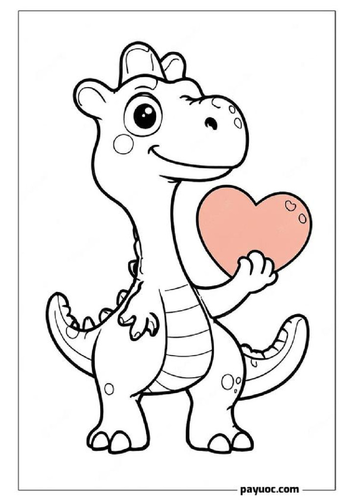 30+ Dinosaur Valentine Coloring Pages (FREE PDFs)