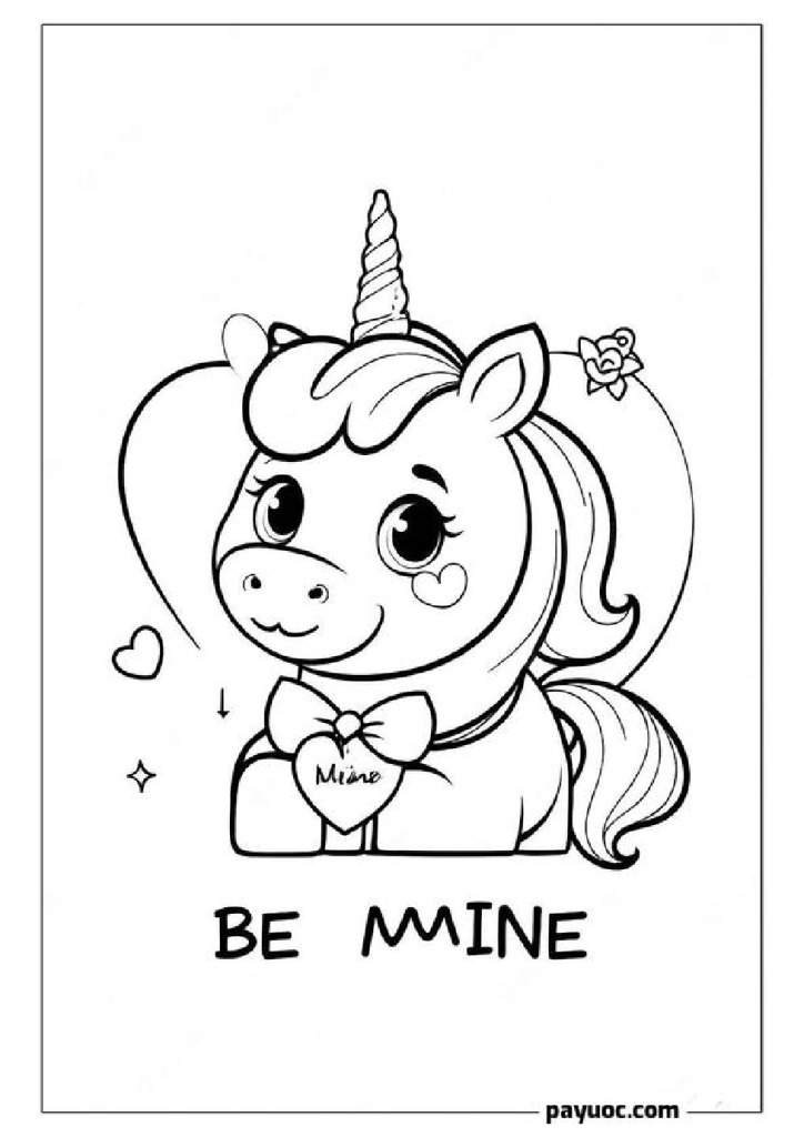 30+ Unicorn Valentine Card Coloring Pages (FREE PDFs)