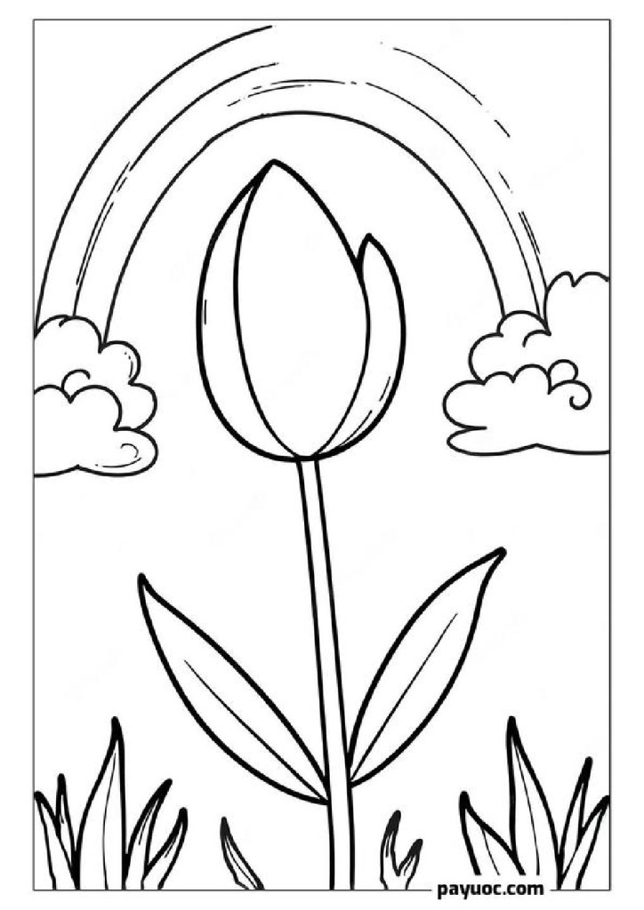 75+ Tulip Flower Coloring Pages (FREE PDFs)