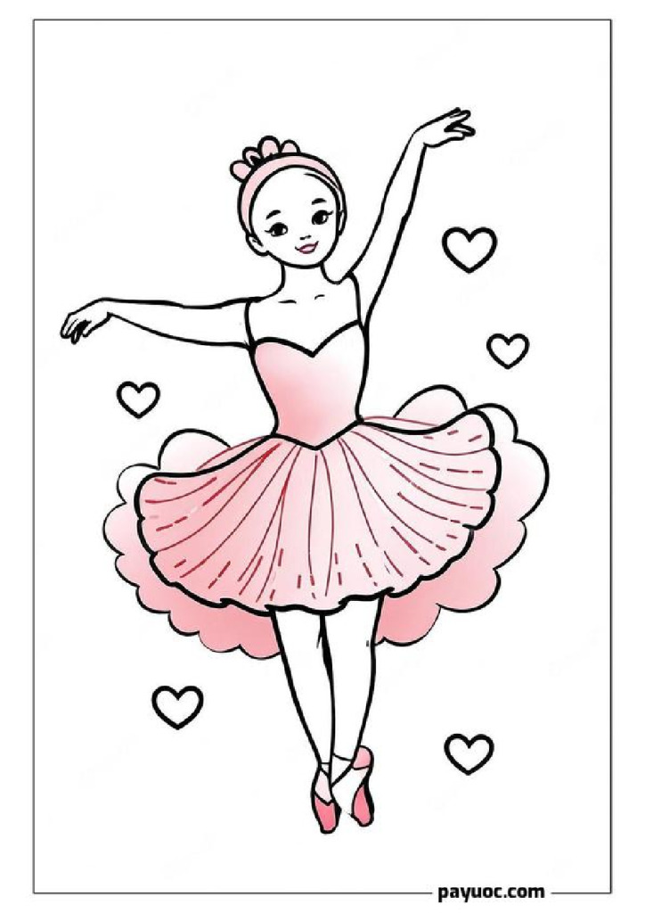 25+ Cute Valentines Ballet Coloring Pages (FREE PDFs)