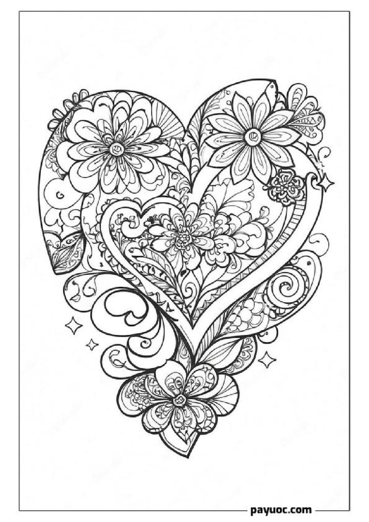 35+ Valentine Zentangle Coloring Pages (FREE PDFs)